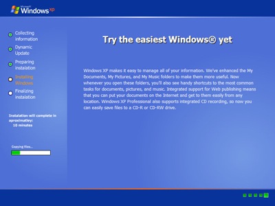 Learn how to install Windows XP with a mock installation